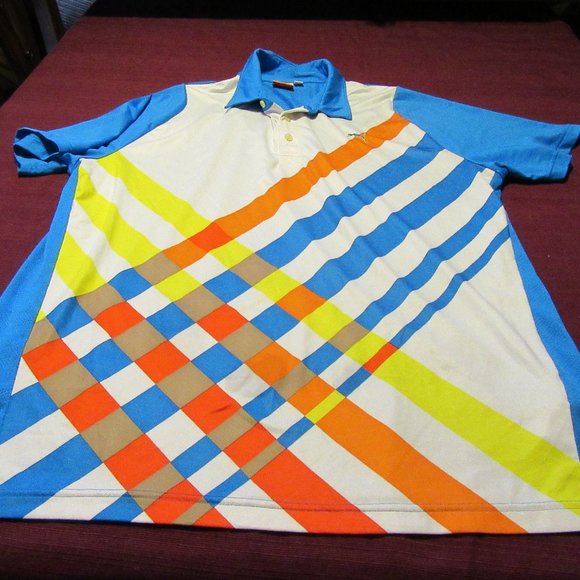 Puma | Shirts | Mens Vtg Puma Colorful Polo Shirt Sz Xl | Poshmark